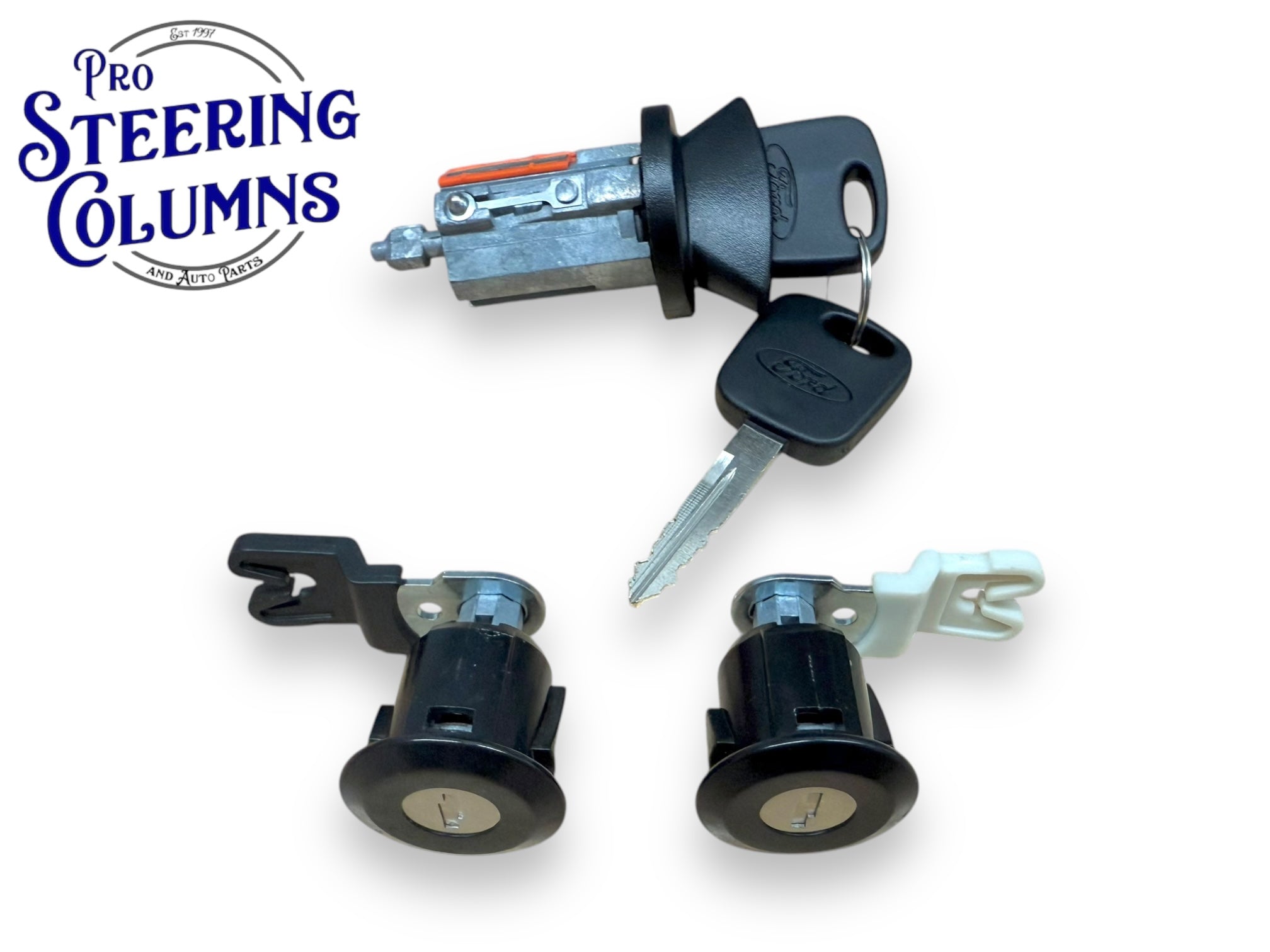 1996-2004 Ford Mustang Ignition & Door Lock Cylinder Set 2 Keys Matche