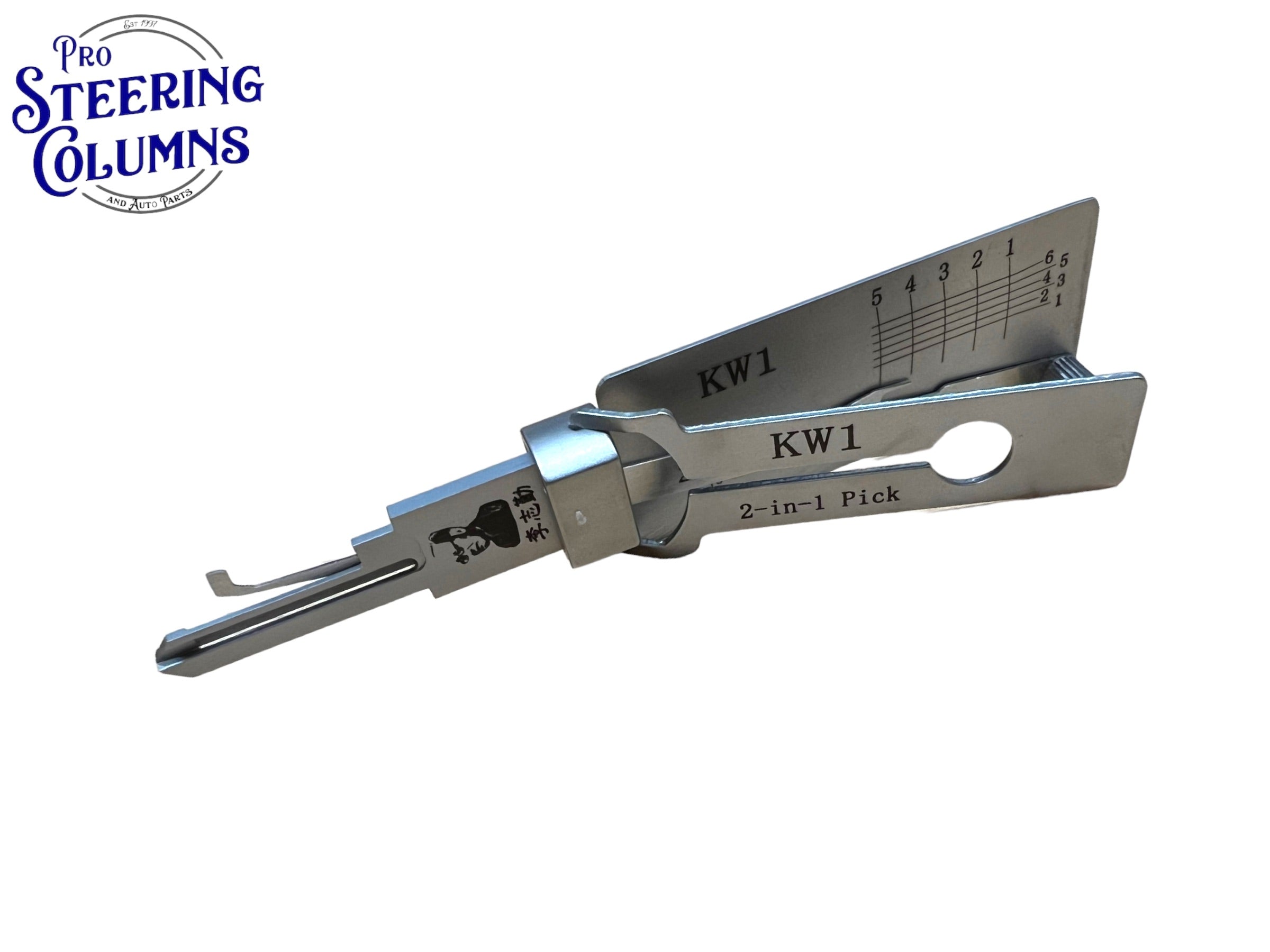 Original Lishi 2 in 1 KW1 Kwikset 5-Pin Pick & Decoder Anti Glare Genu